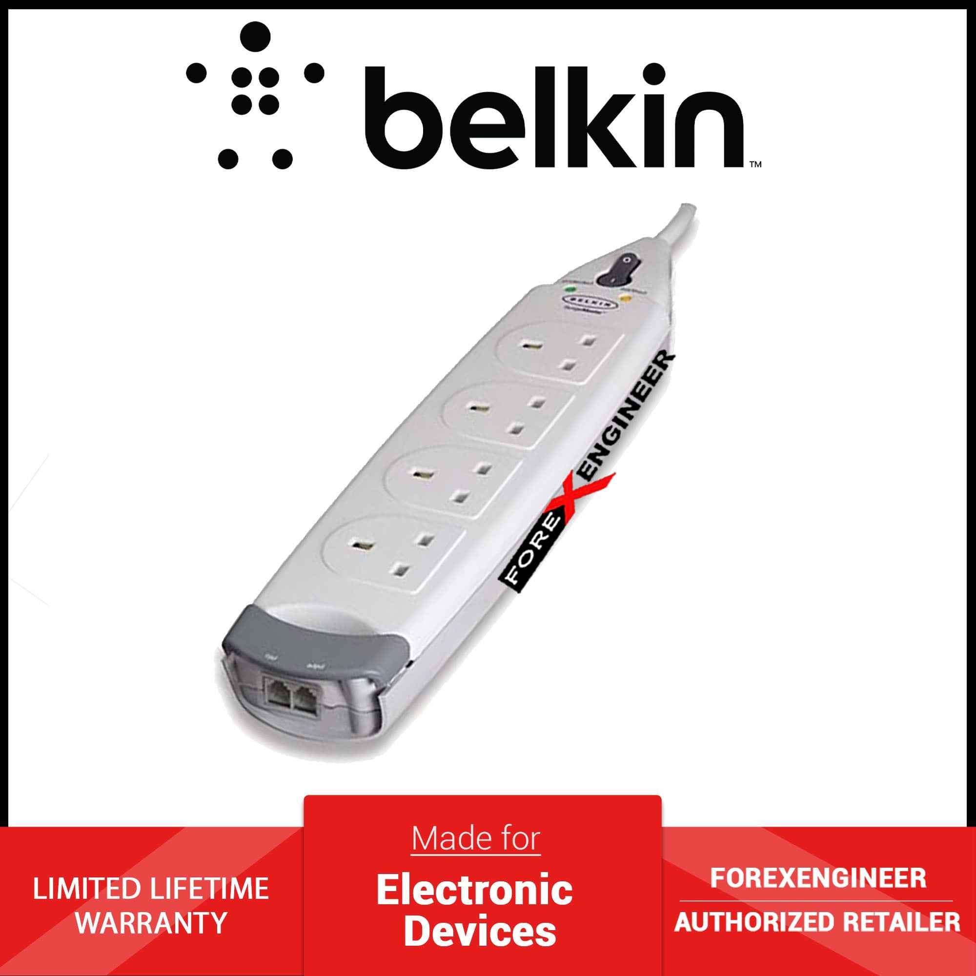 Belkin Home Series 4-Socket Surge Protector ( 2m ) with Arieal ...